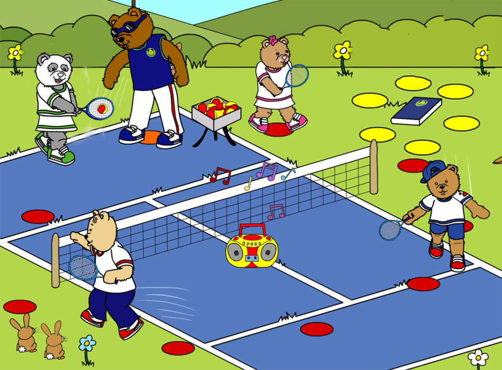 Teddy Tennis Spots in a lesson - Teddy Tennis - Children's Tennis Lessons